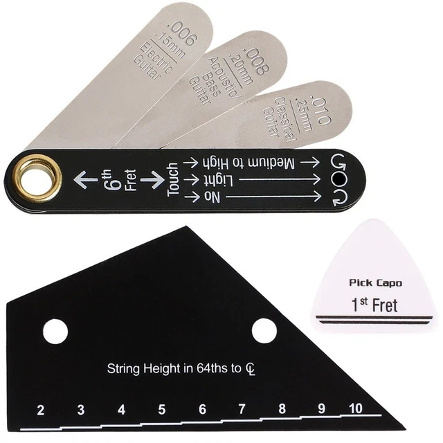 STRING ACTION GAUGE Step-by-step Setup Guide Inches Metric 64ths Scale ...