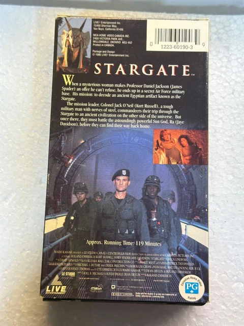 STARGATE (VHS, 1994) James Spader, Kurt Russell - Fantasy, Sci-Fi $6.40 ...