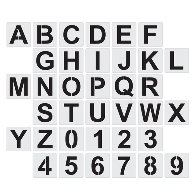 MAILBOX NUMBERS TEMPLATE Printable Letter Stencils Alphabet Templates £ ...