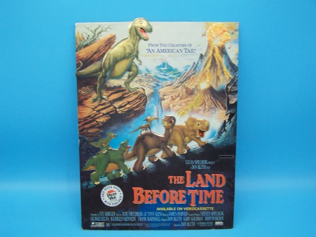 VTG 1989 THE Land Before Time VHS Movie Pizza Hut Cardboard Display ...