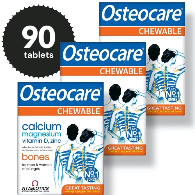 OSTEOCARE CHEWABLE 90 | 3 x 30 Orange & Peppermint EXP 08/2026 Calcium ...