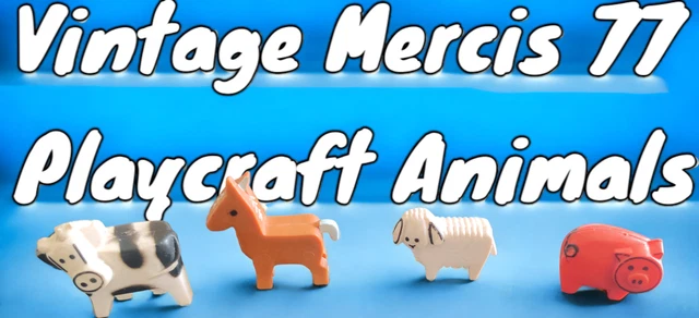 RARE VINTAGE COLLECTIBLE ANIMALS - PLAYCRAFT MERCIS 77 - Cow, Horse ...