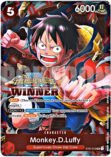 ONE PIECE CARD Game Promo Monkey D Luffy ST01-012 WINNER Tournament English Foil EUR 18,29 ...