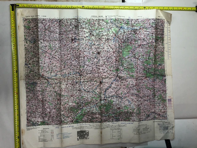 ORIGINAL WW2 BRITISH Army / RAF Map - Amiens - Mons - France £16.00 ...