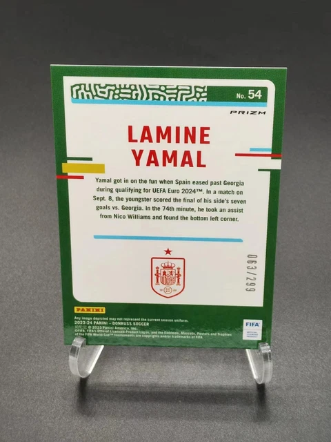 2023-24 PANINI DONRUSS lame Yamal RC recrue optique rouge Prizm 63/299 ...