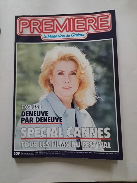 MAGAZINE CINÉMA PREMIERE N°110 SPECIAL CANNES CATHERINE DENEUVE de 1986 EUR 5,00 - PicClick FR