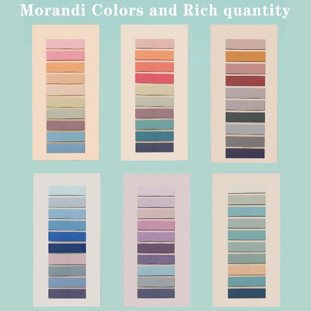 1200PCS PAGE MARKERS,MORANDI Sticky Note Tabs Colored Writable and ...