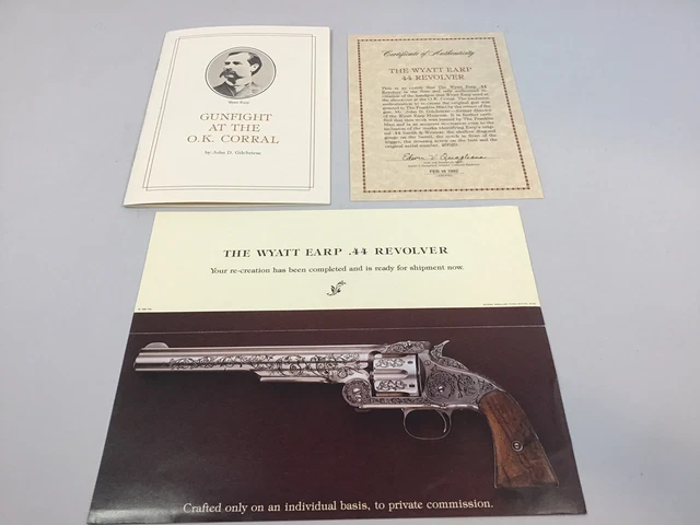 FRANKLIN MINT .44 Wyatt Earp Revolver Certificate Of Authenticity EUR ...