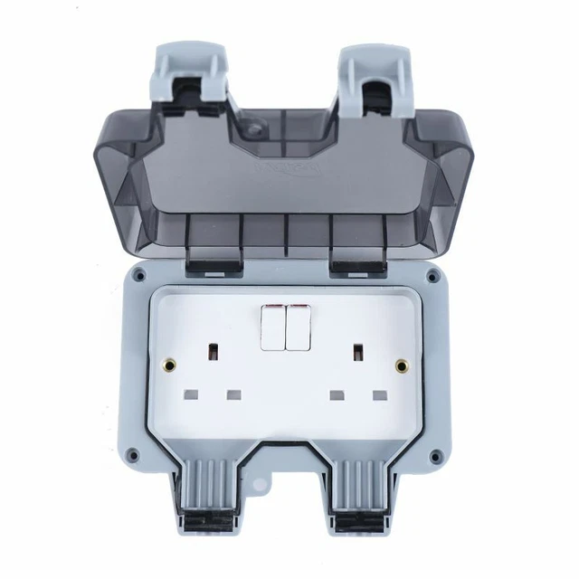 KATSU WEATHERPROOF OUTDOOR Switched Socket Double Pole IP66 13A EUR 14 ... KATSU WEATHERPROOF OUTDOOR Switched Socket Double Pole IP66 13A EUR 14 ...