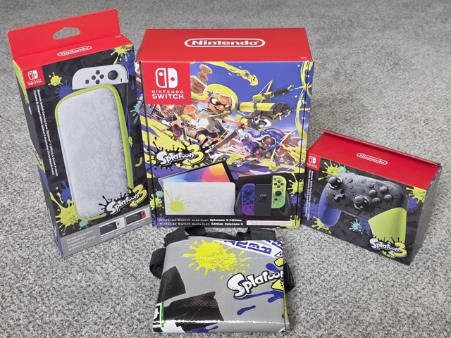 NINTENDO SWITCH OLED Splatoon 3 UK Edition Bundle w/ Pro Controller ...