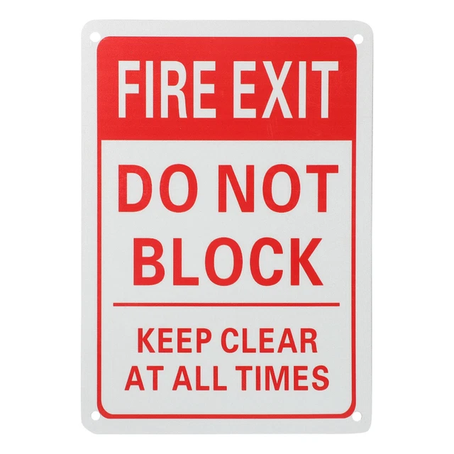 EMERGENCY FIRE EXIT Do Not Block Door Signs Safety Label The £7.75 ...