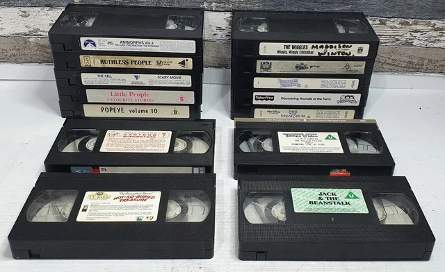 GENUINE CARTOONS WIGGLES, Disney, old favourites on VHS tapes x 14 - No ...