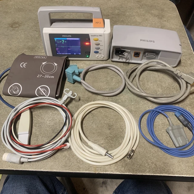 PHILIPS HEALTHCARE INTELLIVUE MP2 Portable Patient Monitor Set GOOD ...