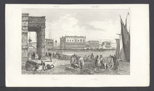 VENEZIA , INCISIONE su rame del 1835 + passepartout EUR 14,90 - PicClick FR