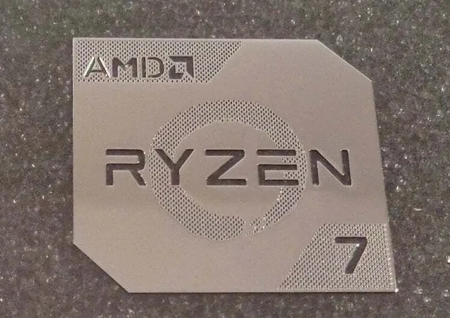 GENUINE AMD RYZEN 7 Sticker Metal Silver Badge Decal Computer Laptop PC ...