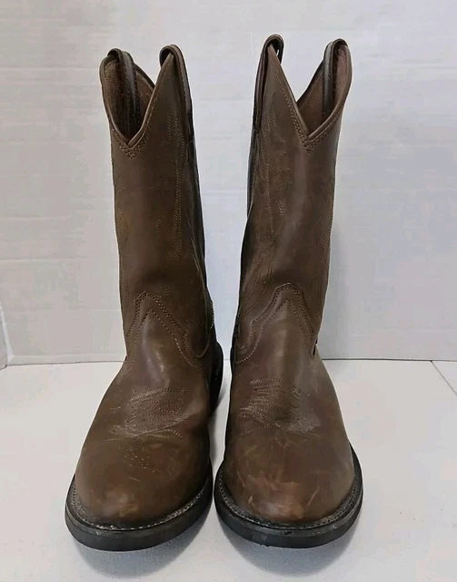 JUSTIN MENS 9.5-D Cowboy Boots Butch Crazy Cow JB1100 Leather Western ...