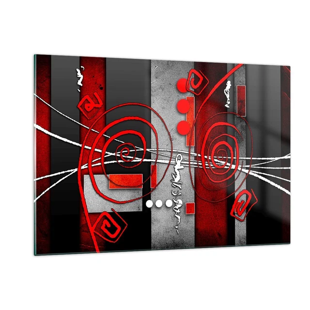 IMPRESSION SUR VERRE 120x80cm Tableaux Graphique figures g om triques cercle EUR 129,99 ...
