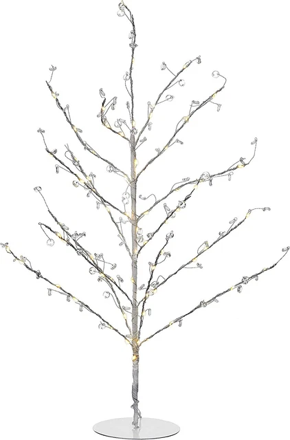 NATIONAL TREE COMPANY-24& Pre-Lit Metal Wire Tree with Clear Beads £40. ...