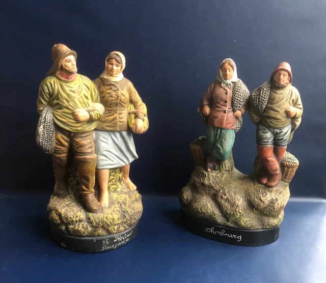 SOUVENIR BORD DE Mer Ceramique Isle Adam Deux Couples De Pecheurs EUR ...