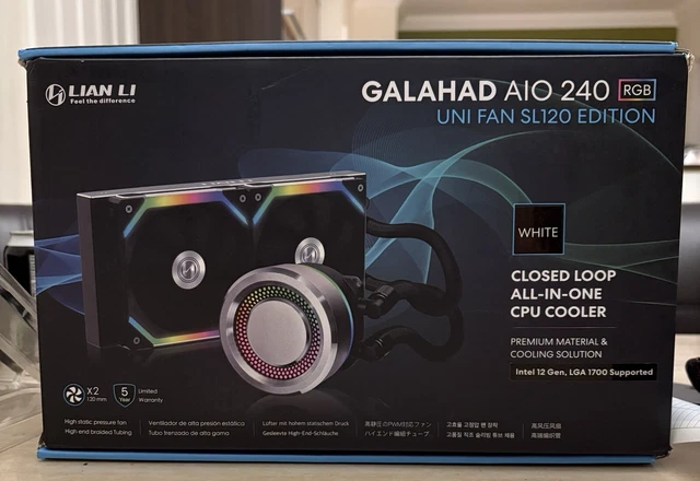 LIAN LI GALAHAD AIO 240 RGB Liquid CPU Cooler - White £79.00 - PicClick UK