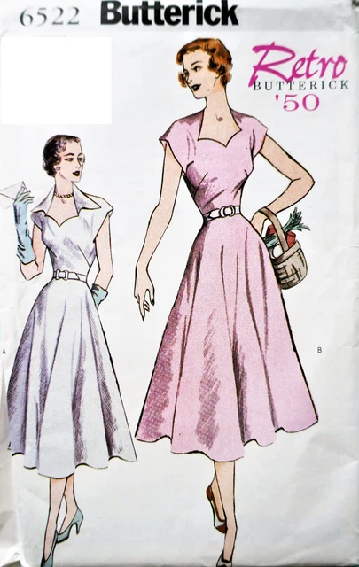 6522 PATRON RETRO Butterick Reedition Patron Robe Fluide Chic 1950 40 ...