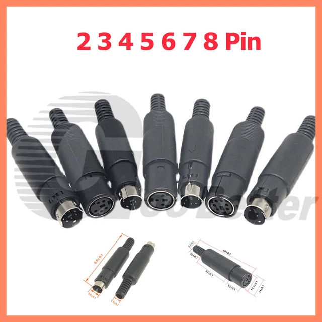 DIN 3 4 5 6 7 8 pin maschio femmina connettore saldatura spina ...