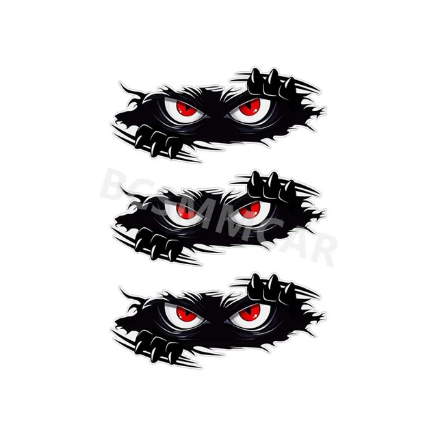 PEEKING MONSTER ANGRY Eyes For Trunk Car Decal Vinyl Sticker Dents ...