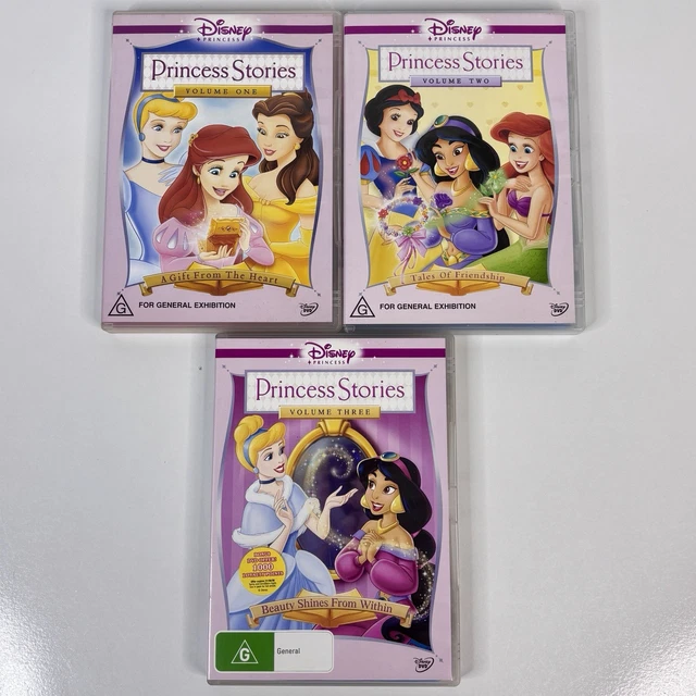 DISNEY PRINCESS STORIES Volume 1-3 DVD Region 4 PAL Tracked Postage £14 ...