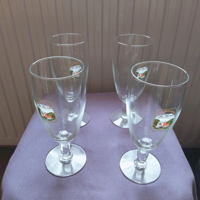 LOT DE 4 verres à bière LA FACON - Verre à pied H 17 cm - Peu servi EUR ...
