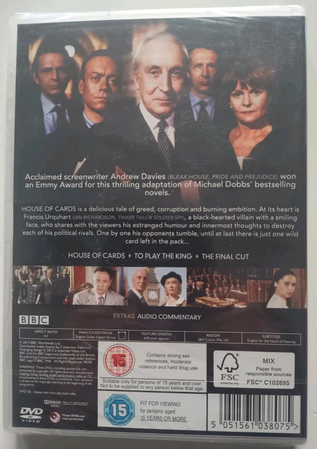 HOUSE OF CARDS Trilogy DVD Box Set BBC, 3-Disc Collection New & Sealed ...