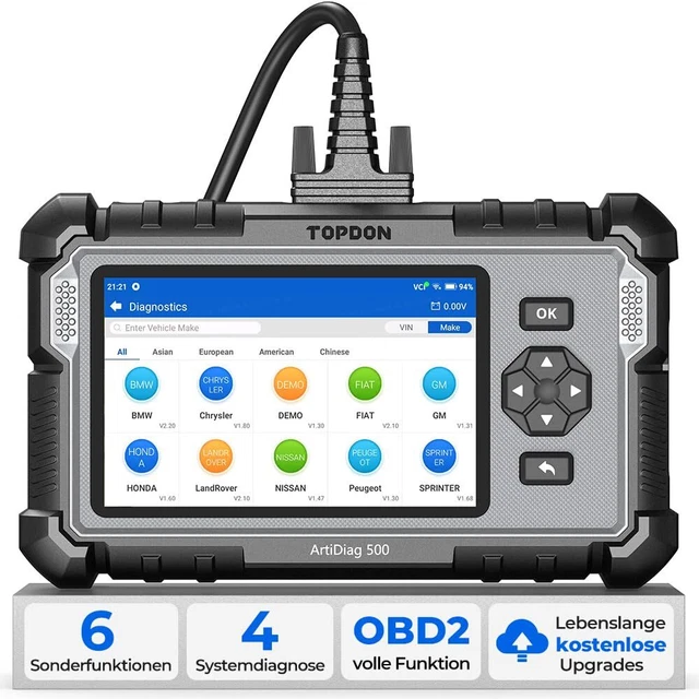 TOPDON OBD2 DIAGNOSEGERÄT Auto ArtiDiag500 Verbessertes Für Motor ABS ...