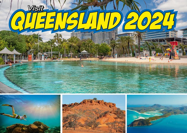 2024 AUSTRALIAN VISIT Queensland 12 Months A4 Wall Calendar 30cm x 21cm ...