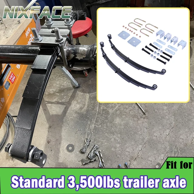 HEAVY DUTY 3500 lbs Trailer Axle Suspension Kit Leaf spring, Hanger & U ...