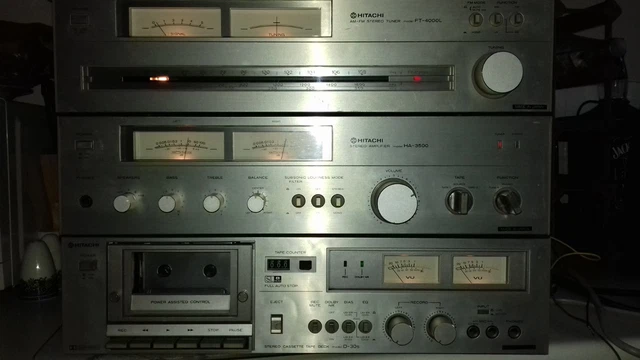 VINTAGE HITACHI HI-FI separates HA-3500 amp & FT-4000L Tuner & D30s ...
