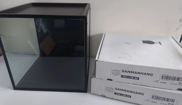 SAMMANHANG IKEA GLASS Display Cabinet Set of 2 With Lid Object Showcase ...