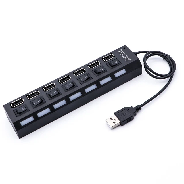 7 PORTS SLIM Portable Data Hub Four-port USB Desktop Computer £7.18 ...