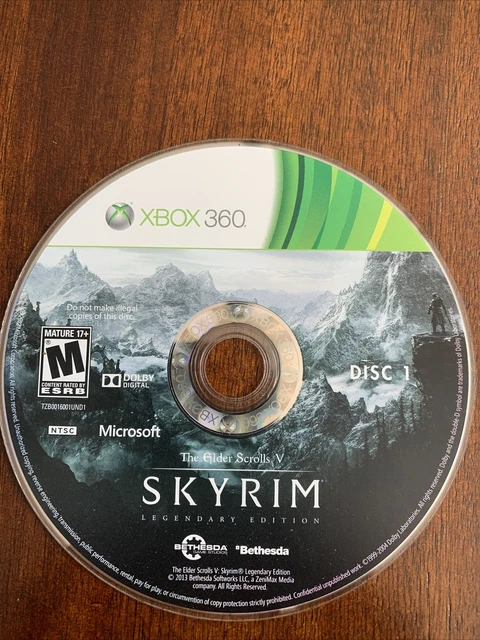 THE ELDER SCROLLS V: Skyrim Legendary Edition Microsoft Xbox 360 disc 1 ...