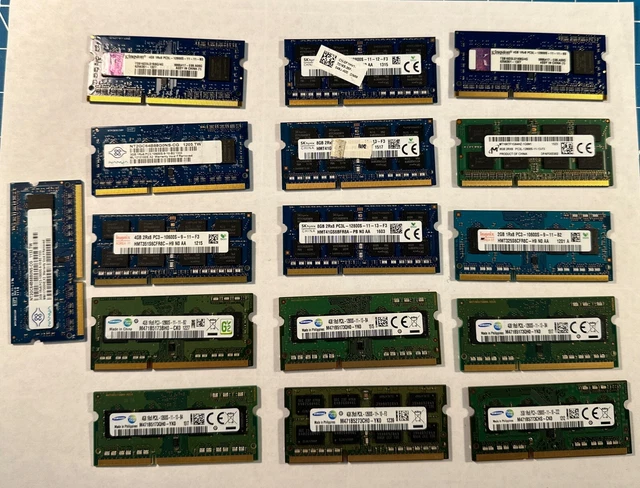 DDR3 SO DIM Lot Contains Sk Hynix, Samsung And Kingston So Dim 2-4-8 Gb ...