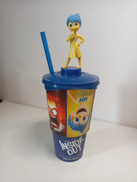 INSIDE OUT CINEMA Cup Disney Pixar Joy Topper Blue With Lid And Straw ...