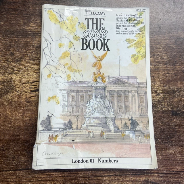 The Code Book British Telecom May 1987 London O1 Numbers £2670 6275