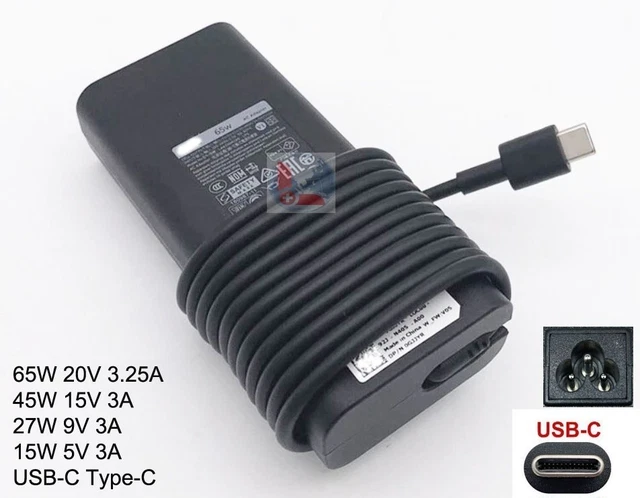 65W USB-C ADAPTER for Dell Latitude 5289 5490 5590 USB-C 5290 7389 7390 ...