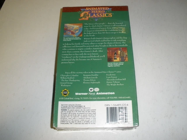 NEW NEST ENTERTAINMENTS Vhs Animated Hero Classics Harriet Tubman EUR ...