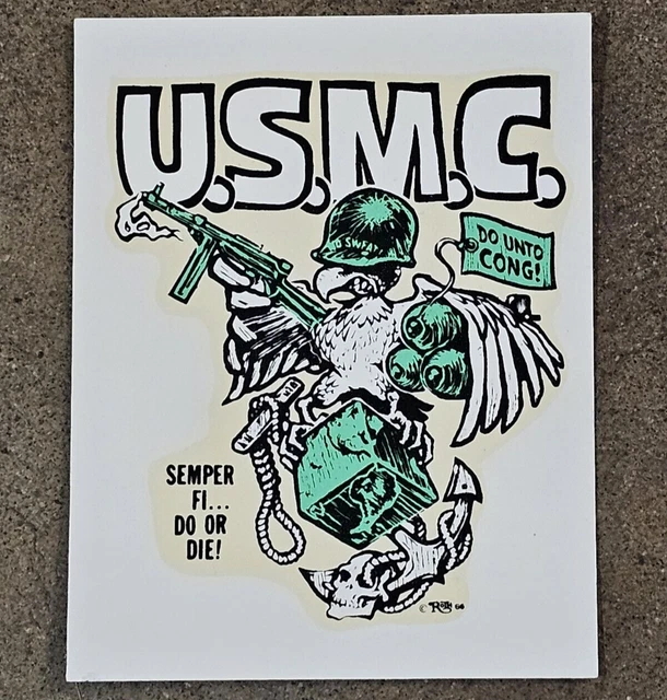 ORIGINAL VINTAGE ED Roth Water Decal 1964 Vietnam War Era Usmc Marines ...