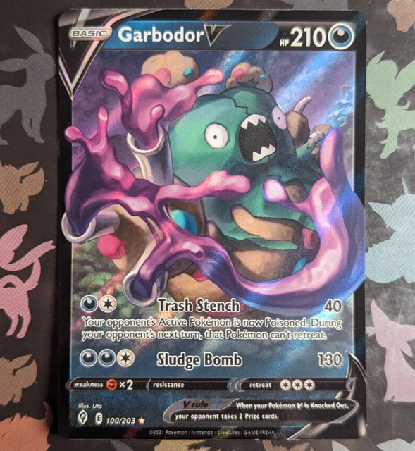 CARTE POKÉMON GARBODOR V 100/203 ultra rare demi-art ciel évolutif ...
