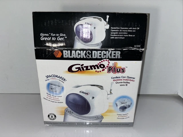 BLACK & DECKER GC200 Gizmo Plus Spacemaker Cordless Can Opener Open Box ...