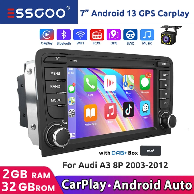DAB+ FOR AUDI A3 8P 2003-2012 7" Car Radio Stereo Android 13 GPS Navi 2+32G +CAM £182.59 ...