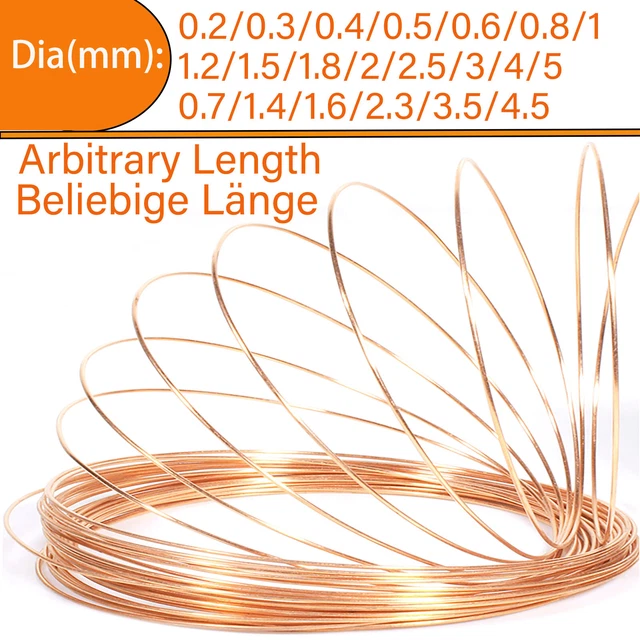 ASSORTED SIZES 0.2MM-5MM Pure Bare Copper Wire Wire Bonsai Jewellery ...