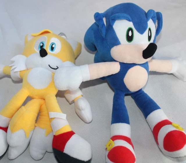 SONIC THE HEDGEHOG and Tails Soft Plush Toy Teddy with Window Sucker ...
