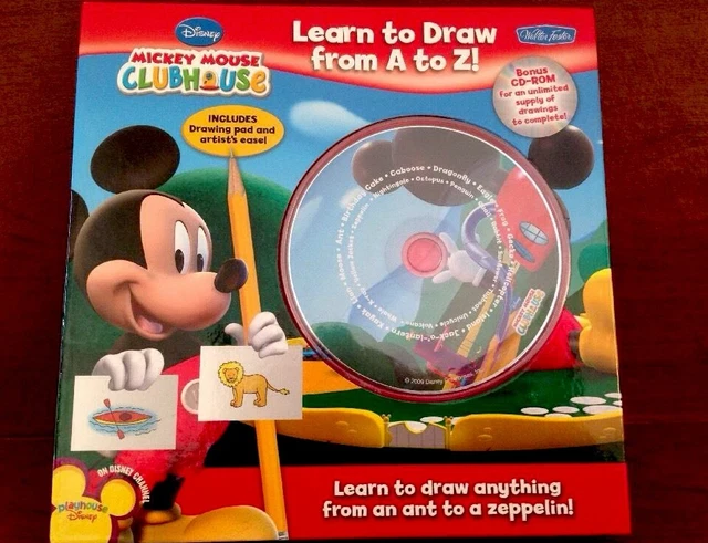 DISNEY'S MICKEY MOUSE Clubhouse Learn to Draw With CD Rom Ages 4+ A125 ...