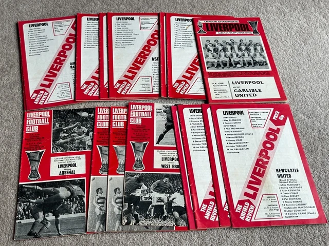 16 MID 1970'S Liverpool FC Home Match Programmes, League & Cups £9.99 ...